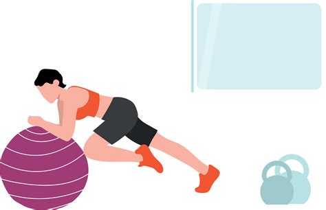 The Girl Is Doing Ball Exercises 22915627 Vector Art At Vecteezy