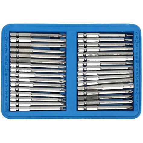 50pc Screwdriver Extra Long Bit Set Torx Hex Spline Phillips Pozi Star