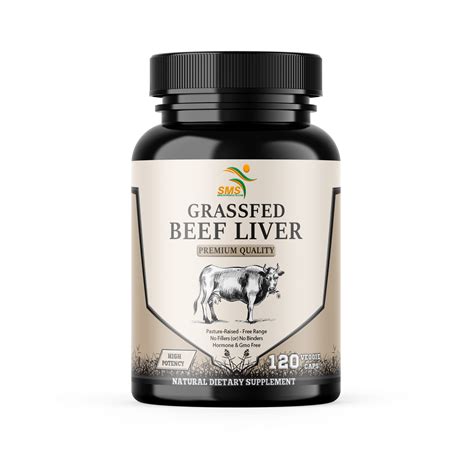 Grass Fed Desiccated Beef Liver Capsules 120 Pills 750mg Each