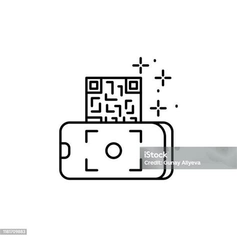 스마트폰 카메라 Qr 코드 아이콘입니다 Qr 코드 및 바코드 아이콘 요소 Qr코드에 대한 스톡 벡터 아트 및 기타 이미지