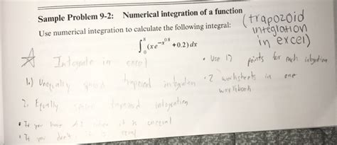 solved sample problem 9 2 numerical integration of a