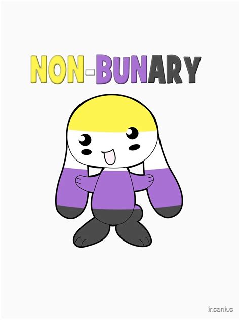 Non Binary Bunny Non Bunary T Shirt Funny Activism Nonbinary Flag Non