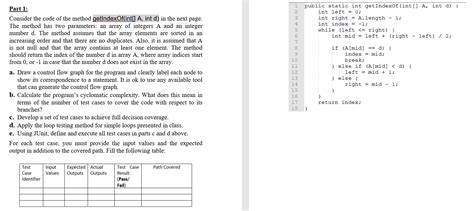 Solved Part Consider The Code Of The Method Chegg
