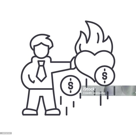 열정 아이콘 선형 격리 일러스트레이션 씬 라인 벡터 웹 디자인 사인 흰색 배경에 편집 가능한 스트로크가 있는 개요 개념 기호