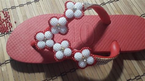 Trama de Pérolas Craqueladas Créditos ao canal Chinelo Belo Chinelos decorados
