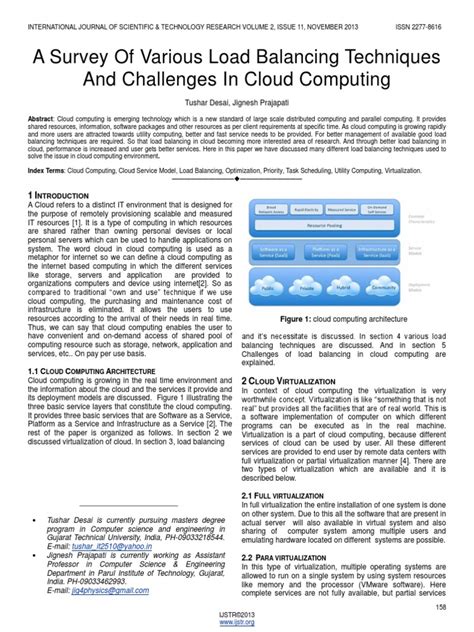 A Survey Of Various Load Balancing Techniques And Challenges In Cloud Computing Docshare Tips