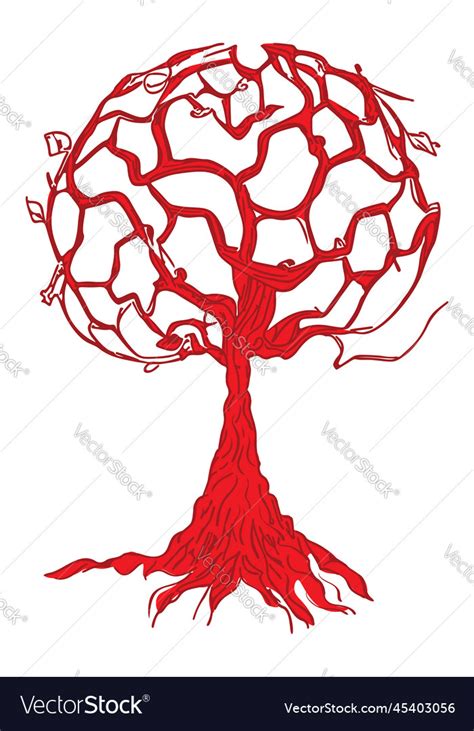 Abstract Red Tree Royalty Free Vector Image VectorStock