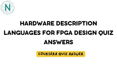 Hardware Description Languages For Fpga Design Quiz Answers Networking Fund Youtube