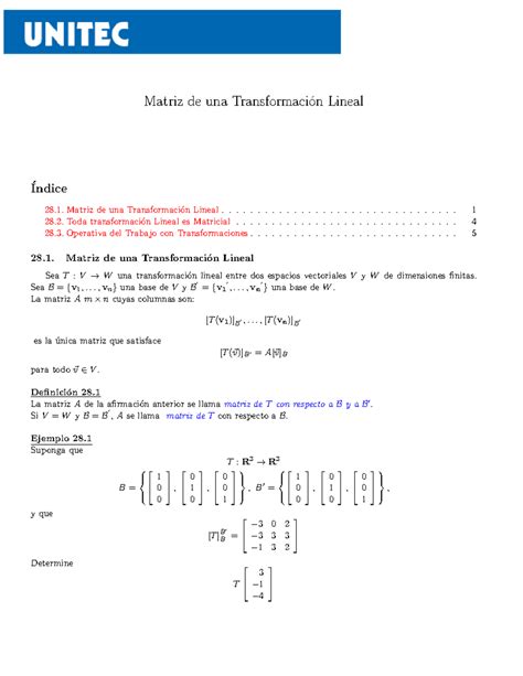 Lectura 8 1 Resumen Álgebra lineal aplicada Matriz de una