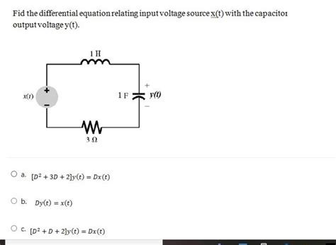 Solved Fid The Differential Equation Relating Input Voltage