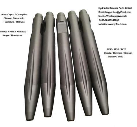 Hydraulic Rock Hammer Chisel Bit Tool Npk Ms20g Ms700h Rhb322 Br4510