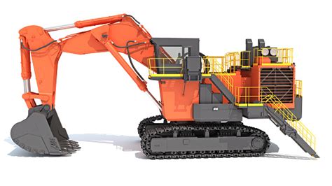 광산 굴삭기 삽 무거운 건설 기계 흰색 배경에 3d 렌더링 3차원 형태에 대한 스톡 사진 및 기타 이미지 3차원 형태 건설 기계류 건설 산업 Istock