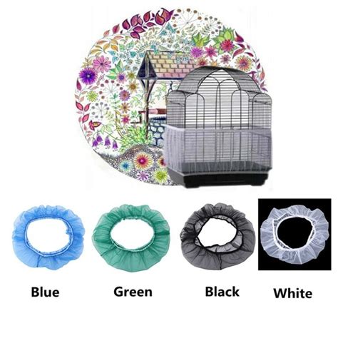 Airy Dustproof Parrot Cage Cover Mesh Seed Catcher Guard 2 Sizes