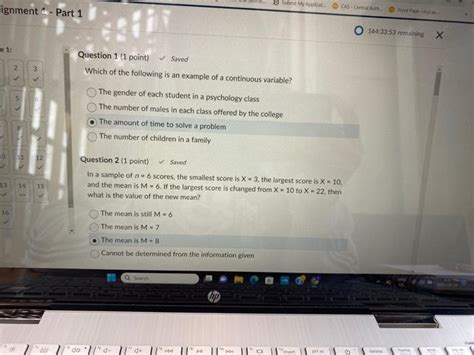 Solved Which Of The Following Is An Example Of A Continuous Chegg