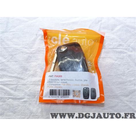 Coque Clé Télécommande Avec Lame à Tailler Clé Auto Fia305 Pour Fiat