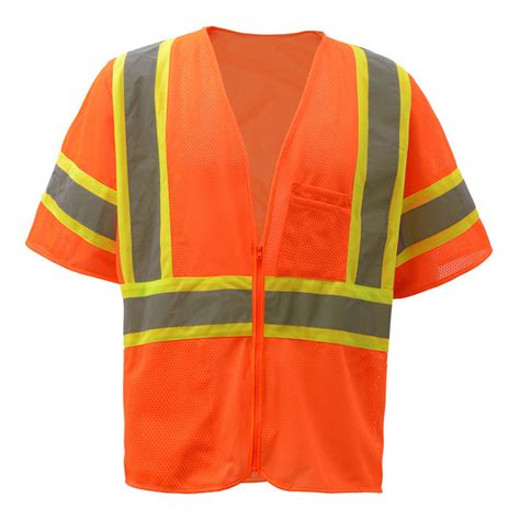 Gss Safety Class 3 Two Tone Zipper Mesh Vest