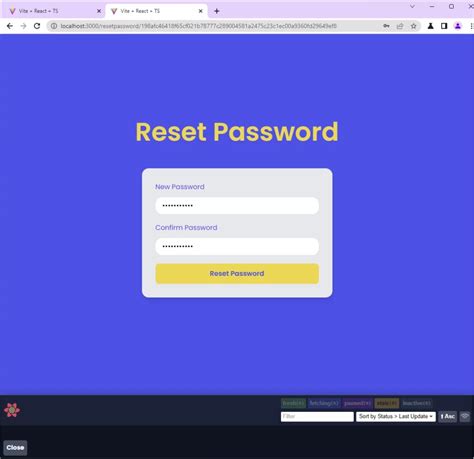 forgot reset passwords with react query and axios 2025