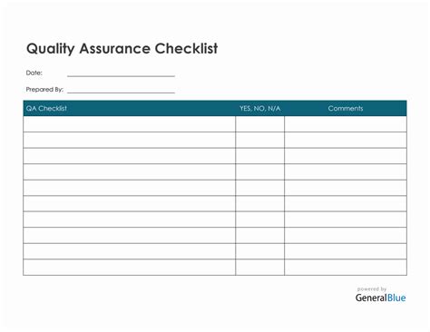 Sample Checklist Template In Excel