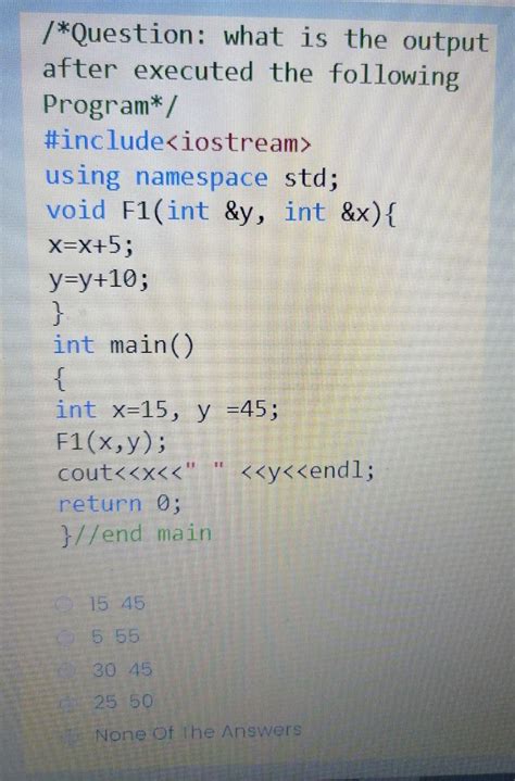 Solved Question What Is The Output After Executed The