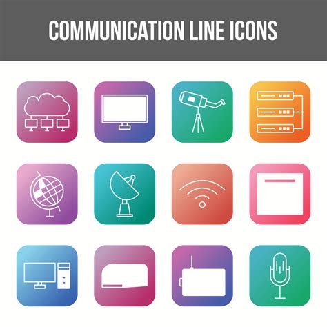 Unique Communication Vector Line Icon Set 17472941 Vector Art At Vecteezy