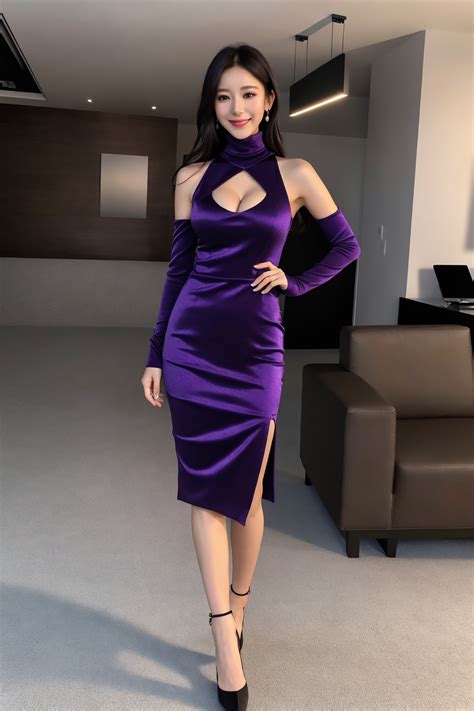 AIModel Vol 149 Purple Dress Modelsmagz