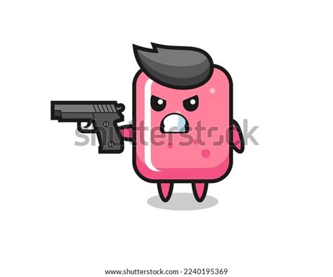 Cute Bubble Gum Character Shoot Gun Stock Vector Royalty Free 2240195369 Shutterstock