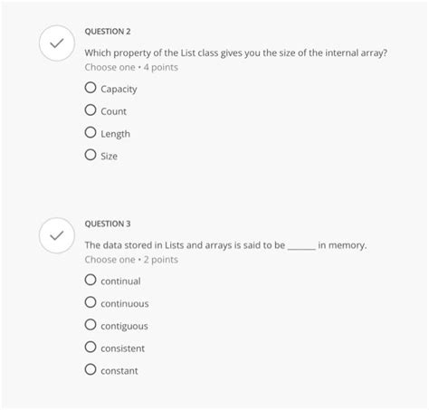 Solved Which Property Of The List Class Gives You The Size