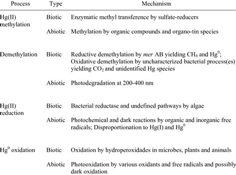 2 Mercury Transformations That Occur During Its Biogeochemical Cycle