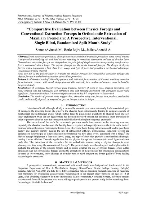 “comparative Evaluation Between Physics Forceps And Conventional
