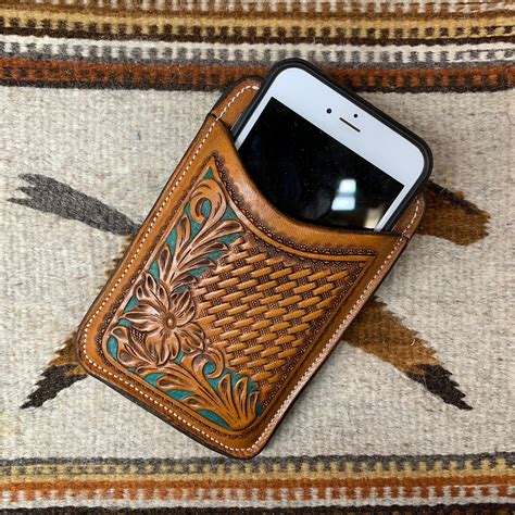 Handmade Leather Smartphone Holster Cell Phone Holster With Belt Clip Phone Holster For