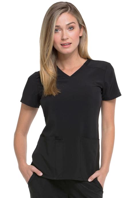 Dickies Womens V Neck Solid Scrub Top Barebones Workwear
