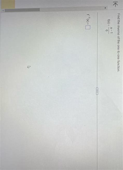 Solved Find The Inverse Of The One To One Function Chegg