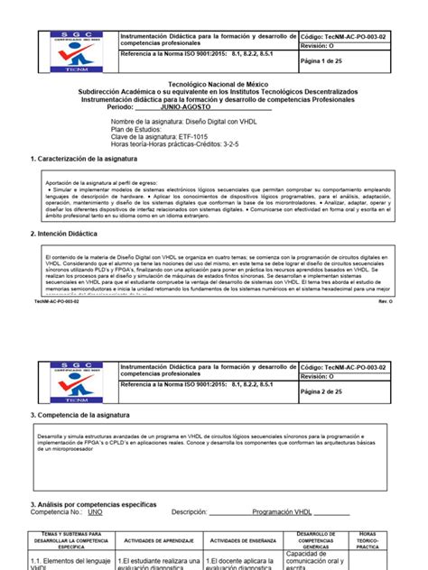 instrumentacion vhdl pdf vhdl evaluación