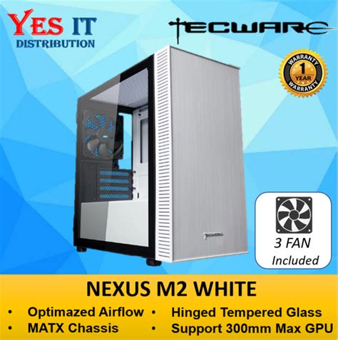 Tecware Nexus M2 TG MATX Gaming Case White Lazada