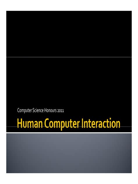 Computer Science Honours 2011 Download Free Pdf Humancomputer Interaction User Interface