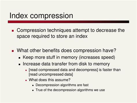 Ppt Index Compression Powerpoint Presentation Free Download Id2427576