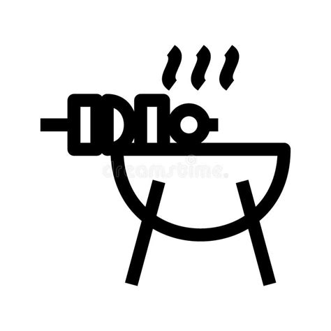 Brochetas En Icono De Parrilla O Logotipo Símbolo De Signo Aislado