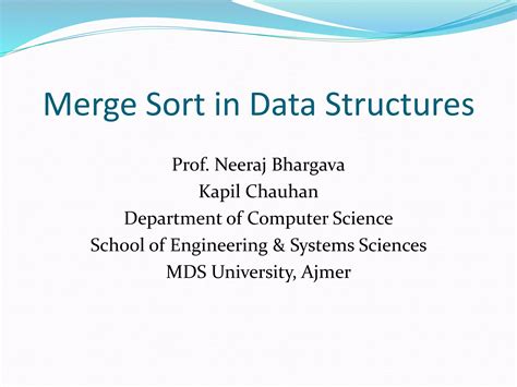 Merge Sort Data Structures Ppt