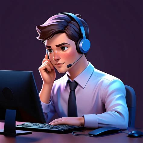 A Man With A Headset And A Microphone On His Head Is Sitting At A