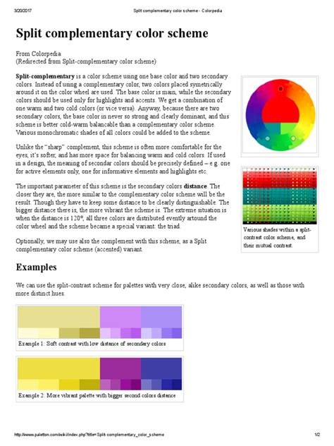 Split Complementary Color Scheme Colorpedia Pdf Vision Color