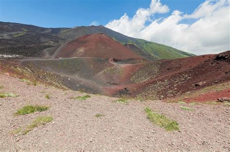 Premium Photo Panoramic View Of Mount Etna Extinct Craters On The Slope Traces Of Volcanic