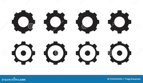 Cogwheel And Gear Wheel Black Symbol On White Background Stock Vector