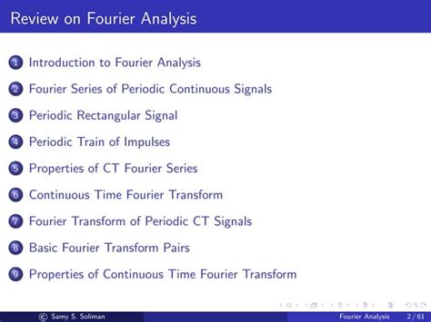Fourier Analysis Review For Engineering Ppt