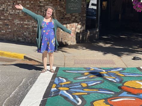 Crosswalk Art In The Plaza Walking Upstream Walk Ashland