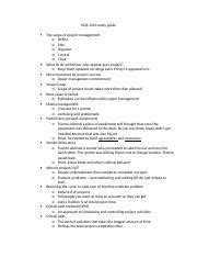 ISQS 3344 Study Guide ISQS 3344 Study Guide The Scope Of Project