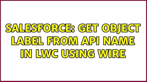 Salesforce Get Object Label From Api Name In Lwc Using Wire Youtube