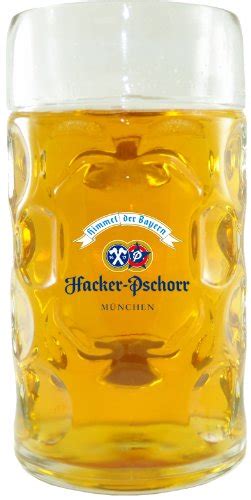 Beer Mugs 1 Liter Hacker Pschorr Glass Beer Stein