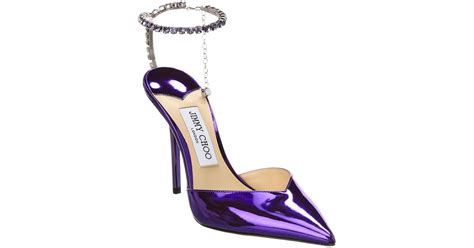 Jimmy Choo Saeda 100 Leather Pump In Purple Lyst