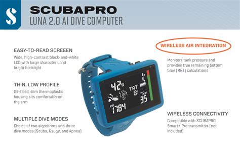 Scubapro Luna 20 Air Integrated Ai Wrist Scuba Dive