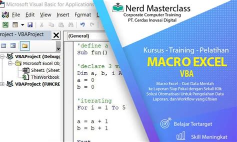 📢 Inhouse Training Pelatihan Excel Macro And Vba ~ Data Automation